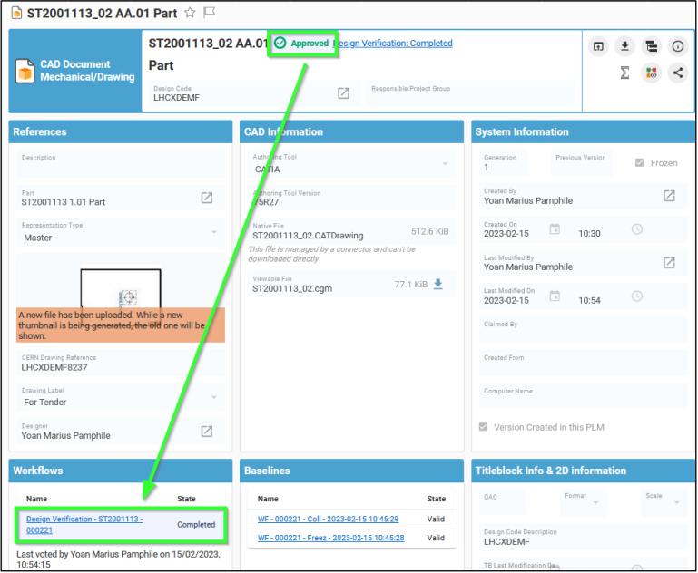 How to access the Workflow Profile Card? | PLM-CAD Service at CERN